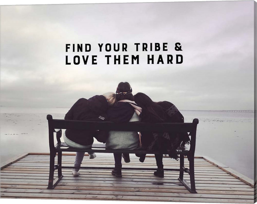 Find Your Tribe - Friend Trio Color by Color Me Happy, Canvas Wall Art ...