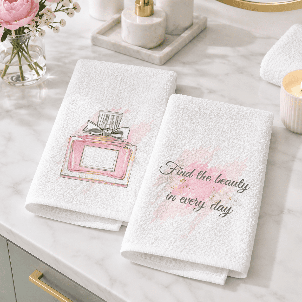 Find and Beauty Girly Pink 16x24 Inch Decorative Bathroom Hand Towel ...