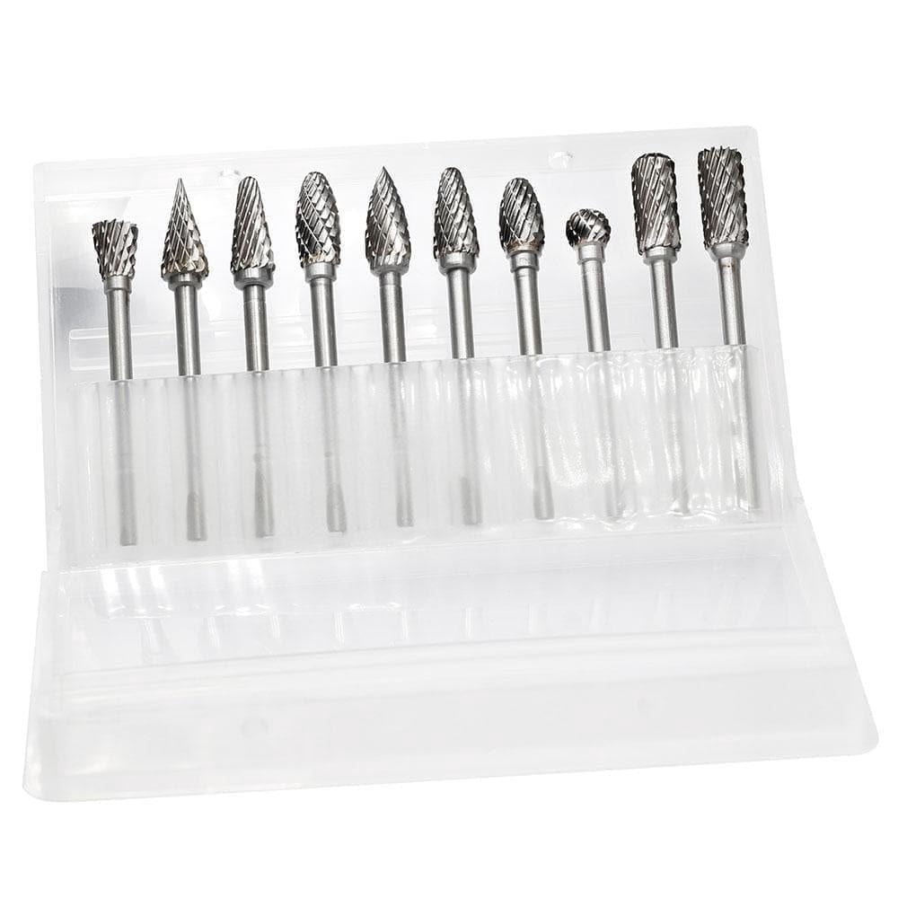 FindBuyTool 10-Piece Double-Cut Tungsten Carbide Rotary Burr Set, 1/8 ...