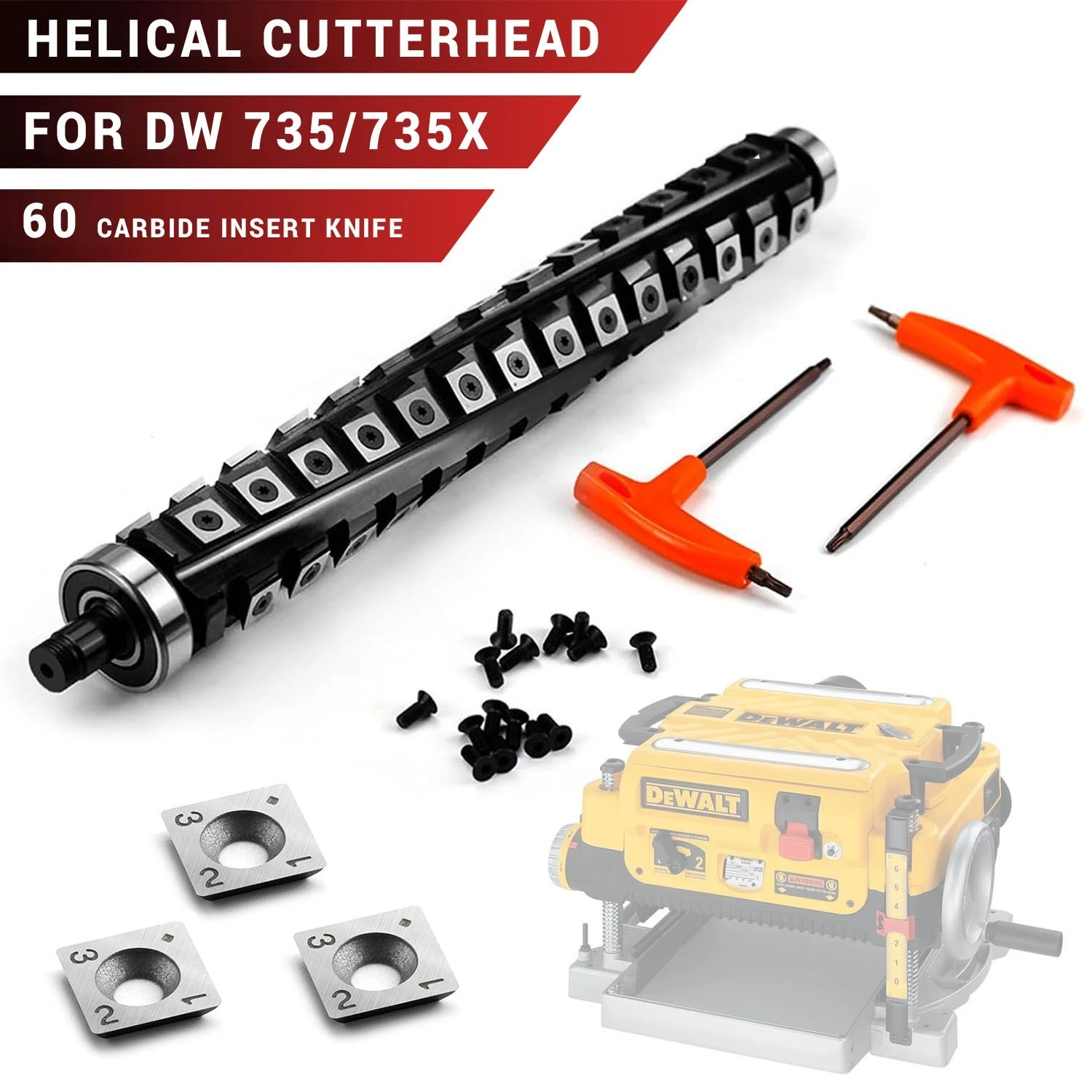 FindBuyTool 13" Helical Cutterhead for DeWalt DW735/DW735X/DW735-XE ...