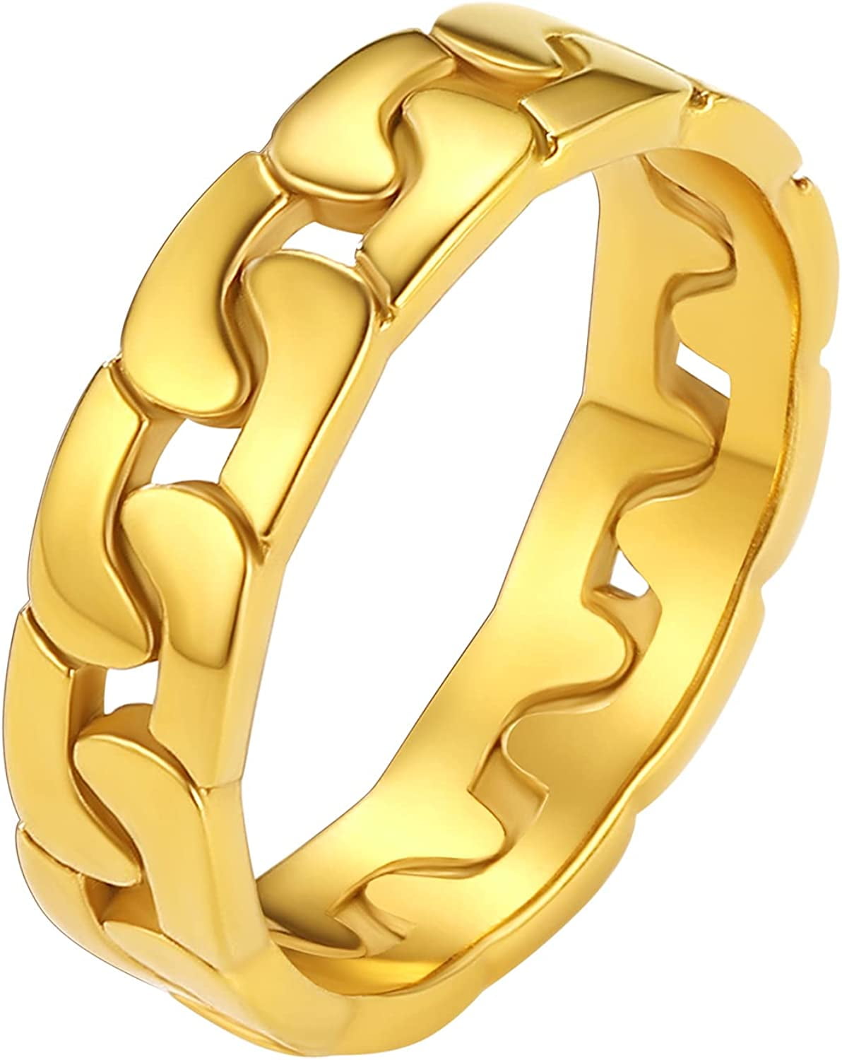 Findchic 18k Gold Cuban Link Band Thumb Rings For Mencouple Engagement Ring Size 5 To 11send