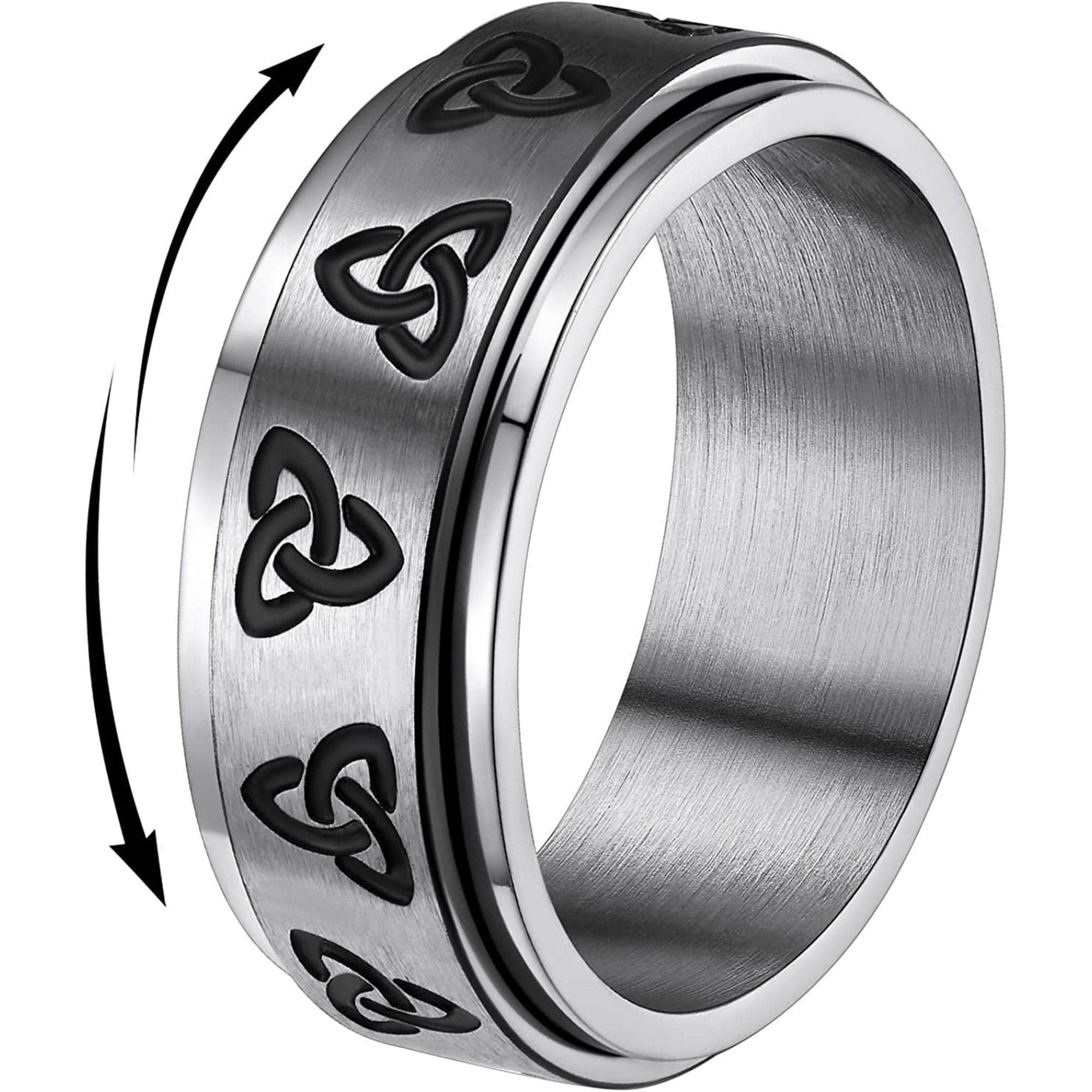 FindChic Band Rings for Men Stainless Steel Celtic Knot Ring Stress ...