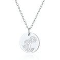 Findchic Birth Flower Necklaces For Women Stainless Steel Custom Floral Pendant Necklaces Dainty