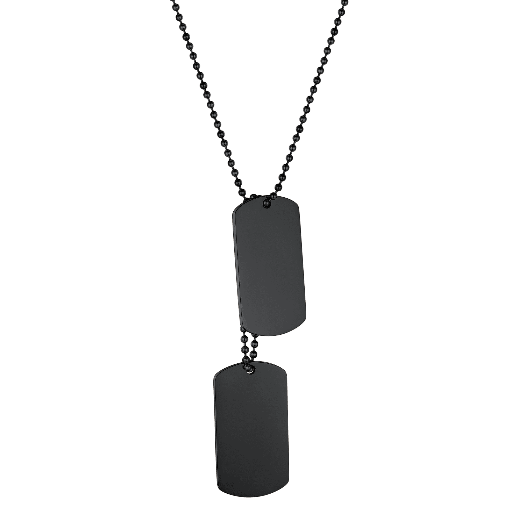 FindChic Black Dog Tags Military Dog Tag Pendant with Wheat Chain Mens ...