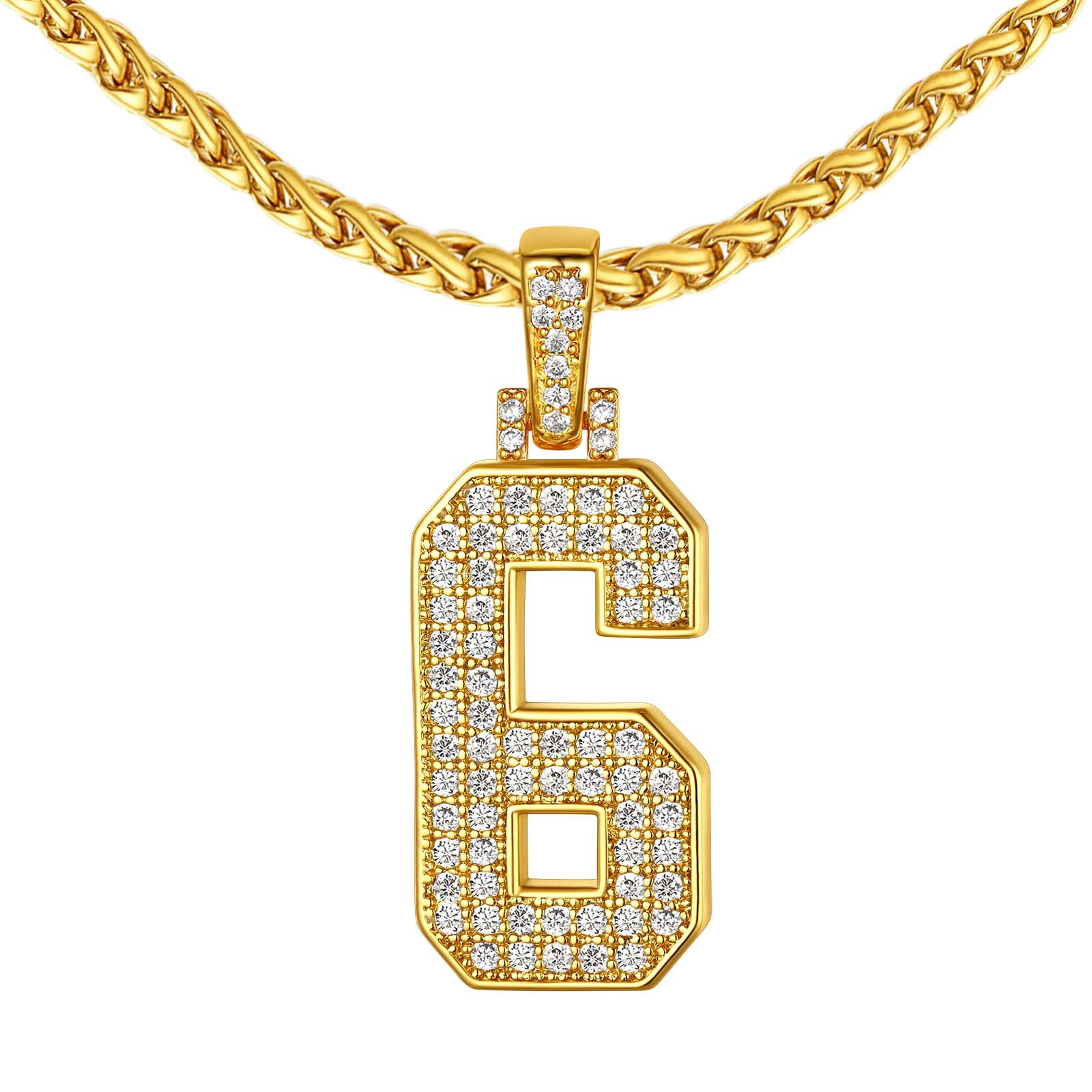 FindChic Cubic Zirconia Gold Necklaces for Mens Women Hip Hop Sports ...
