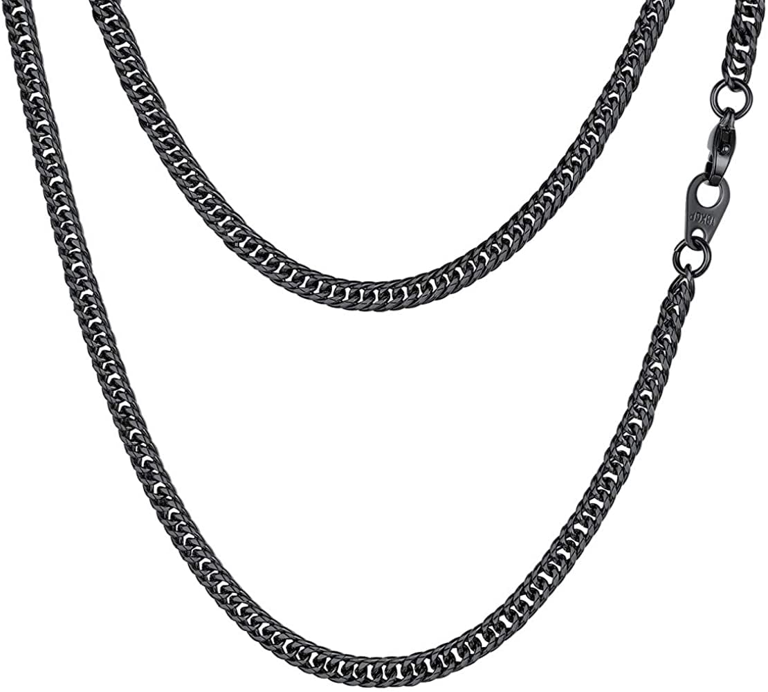 FindChic Curb Link Chain Necklace for Men Black Chunky Cuban Link Hip ...