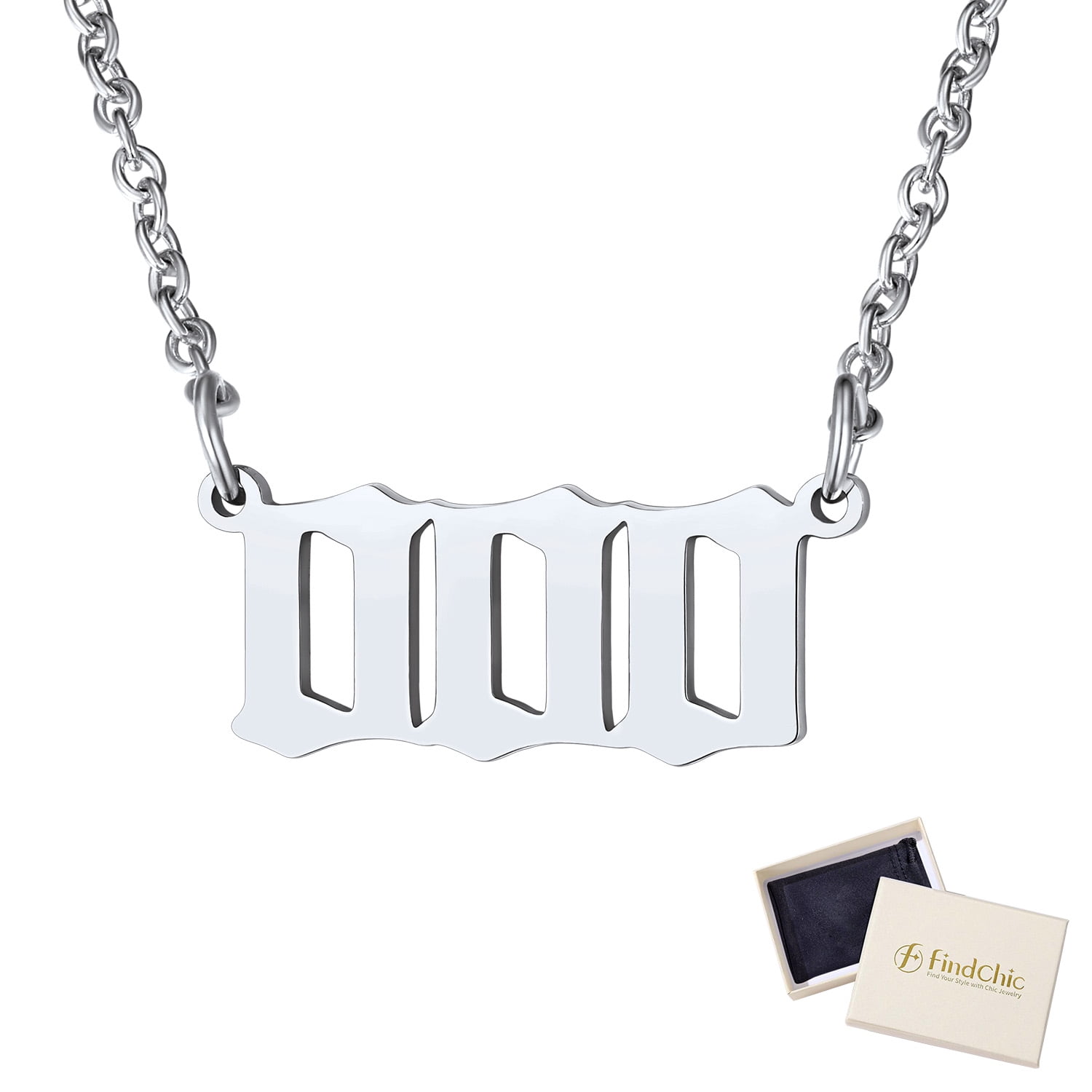 FindChic 000-999 Number Necklaces for Women Men Stainless Steel Sport ...