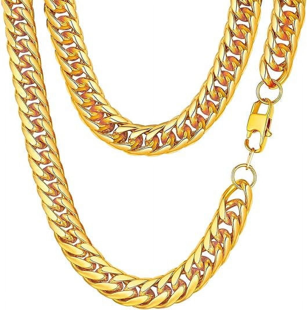 FindChic Gold Plated Chains for Men Cuban Link Chain for Hip Hop ...