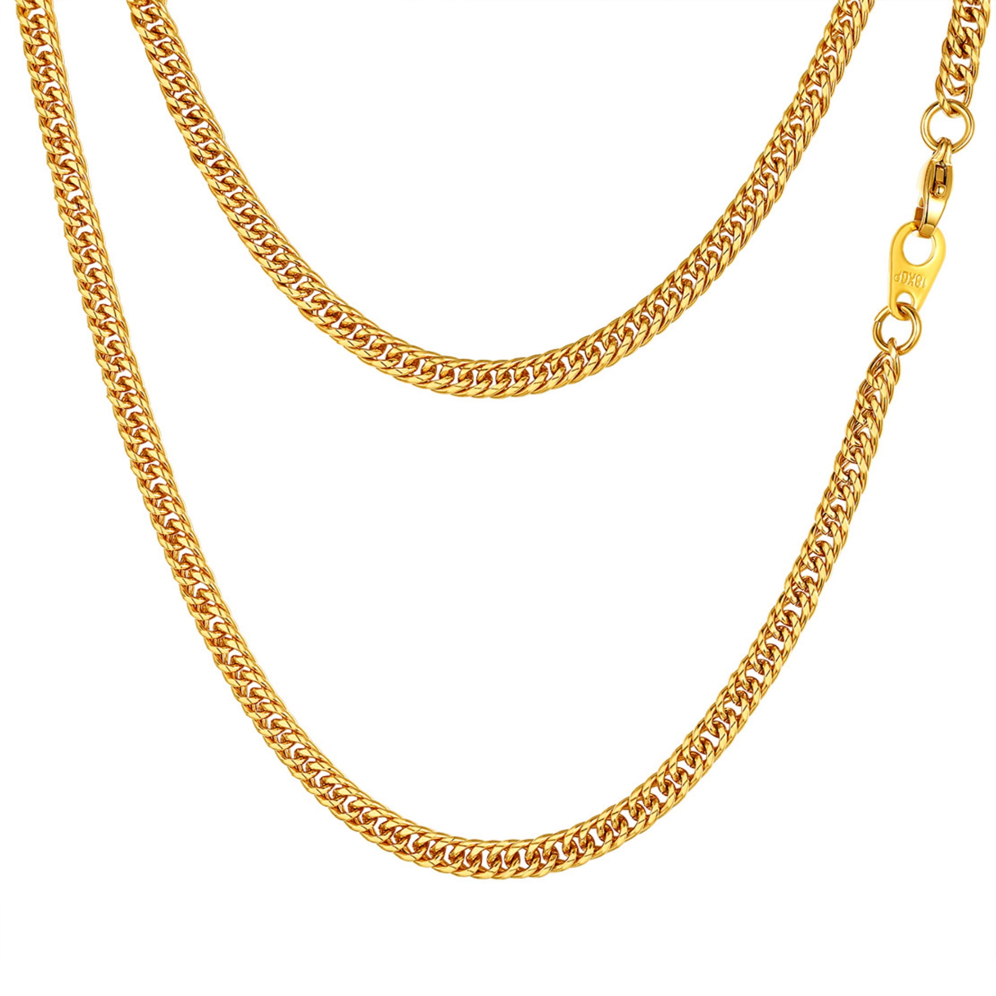FindChic 14K Gold Plated Chain for Men, Stainless Steel Cuban Chains ...