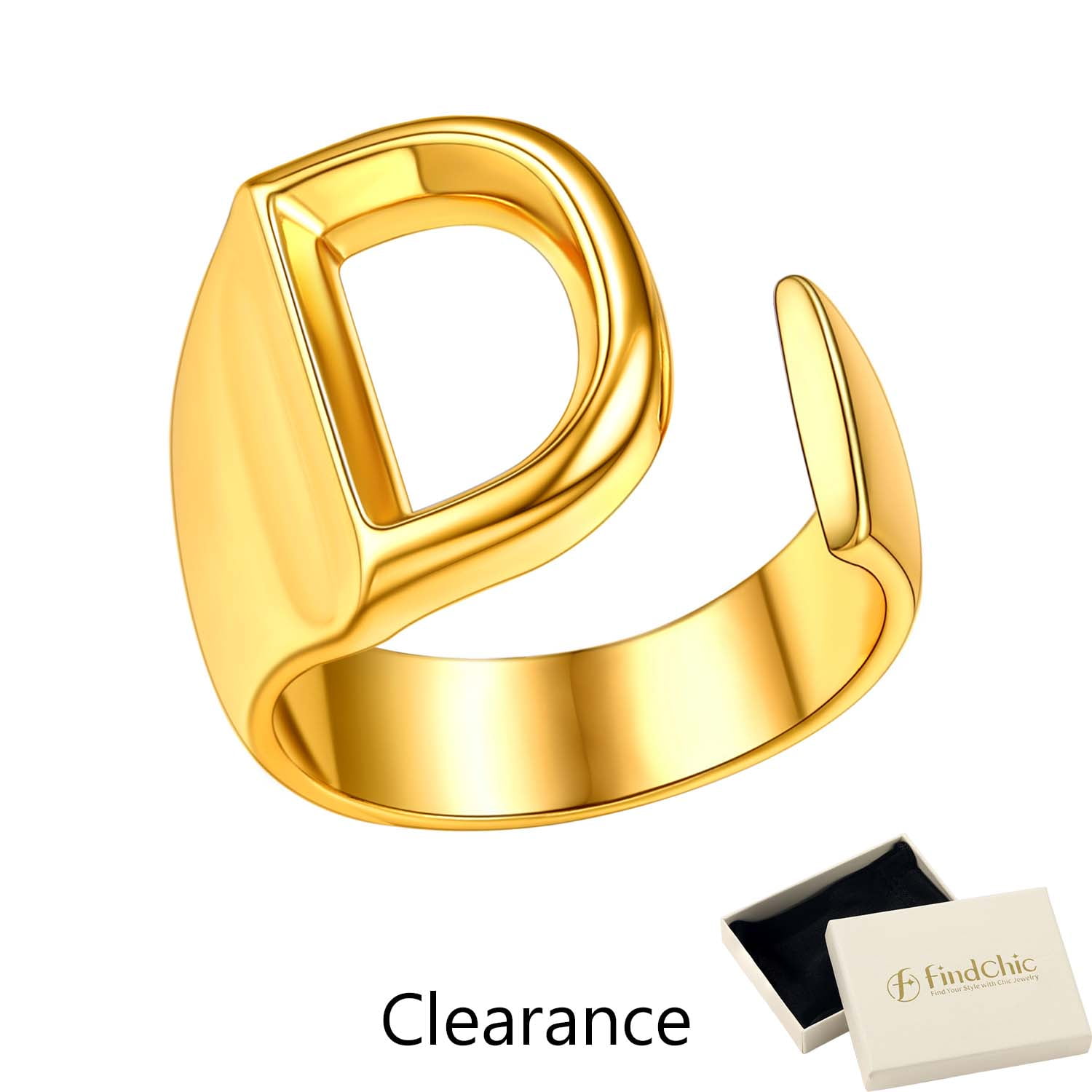 FindChic Gold Plated Initial A-Z Rings for Women - Personalized ...