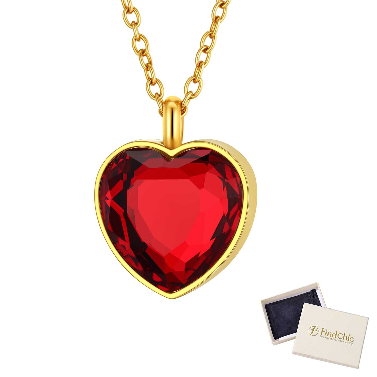 FindChic Birthstone Keepsake Necklaces for Ashes of Loved,14K Gold Urn ...