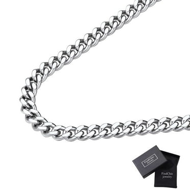 ChainsProMax Stainless Steel Flat Box Chain Male Necklace 22inch 6mm ...