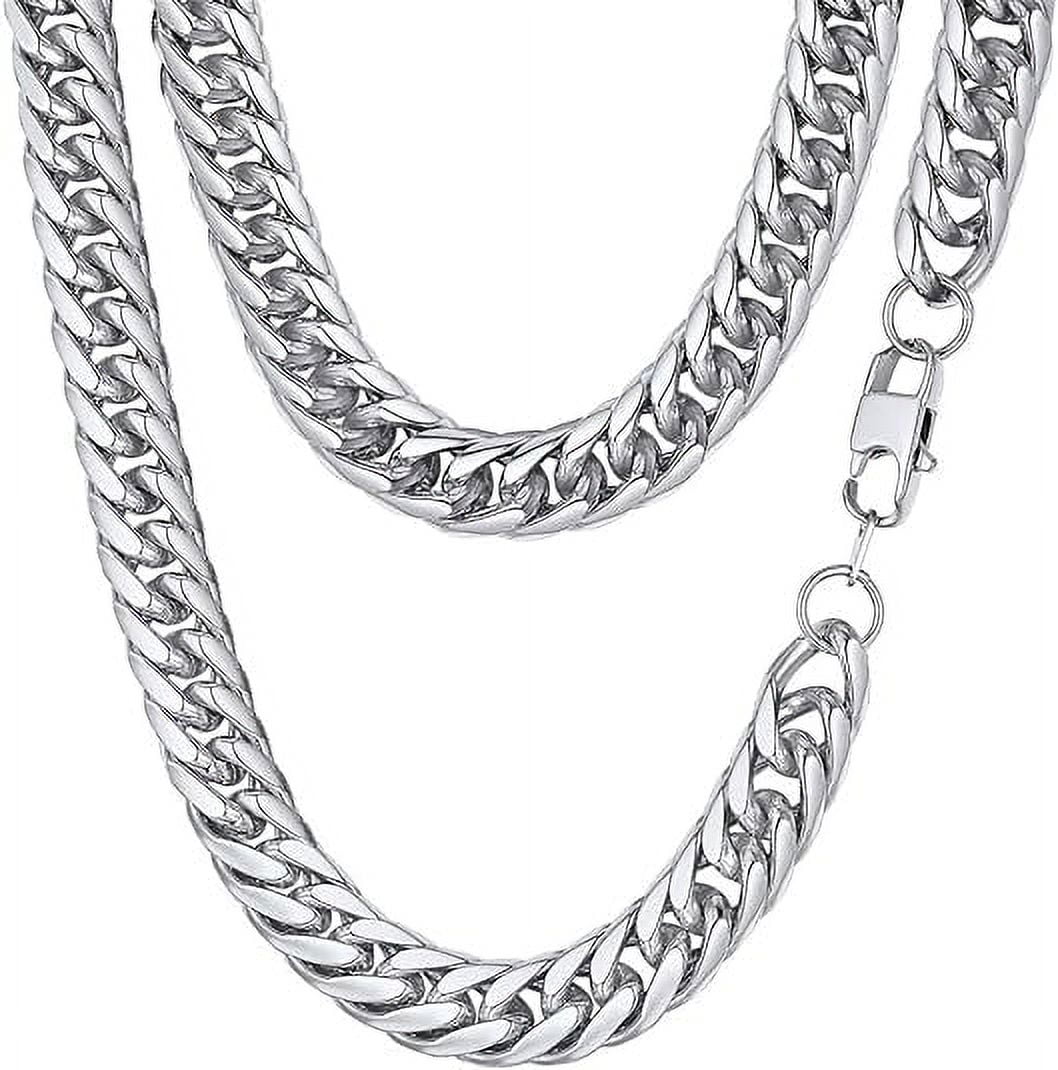 FindChic Men Curb Chain Necklace,Stainless Steel Chunky Double Tight ...