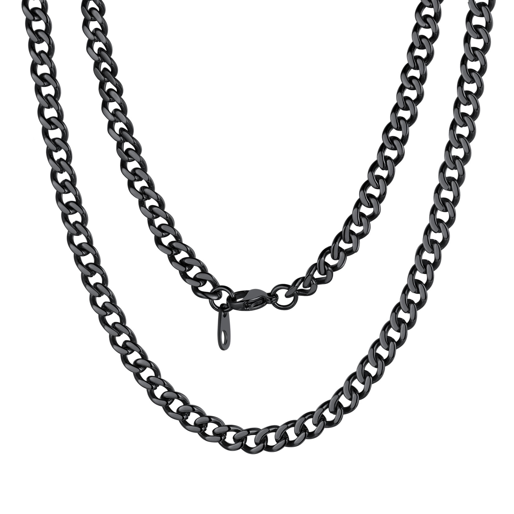FindChic Mens Jewlery Curb Link Chain Necklace Black Chunky Hip Hop ...