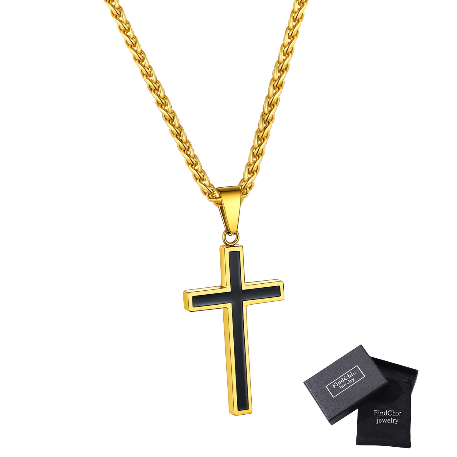 FindChic Men Gold Chain Crucifix Cross Necklace Males Jewelry Gold ...