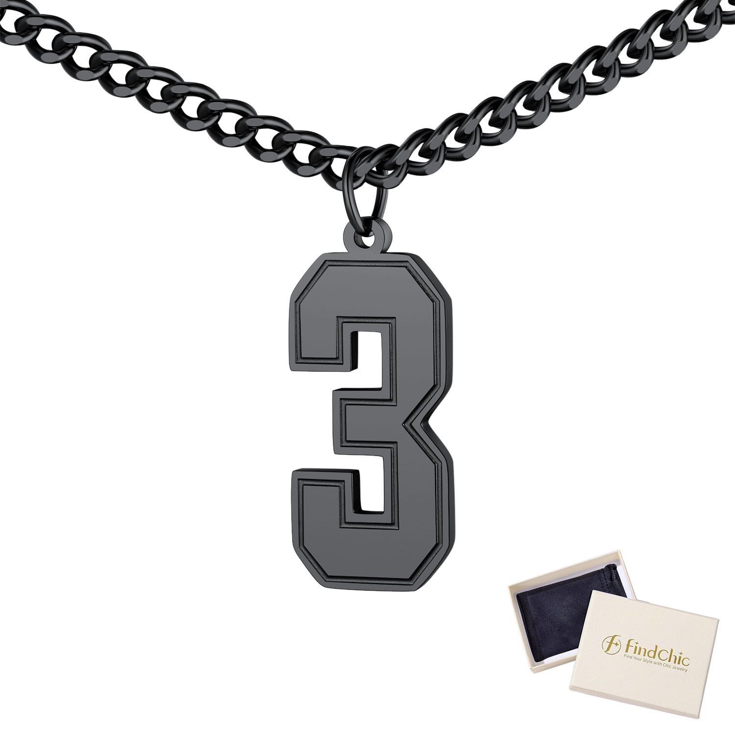 FindChic Custom Chain Numbers Necklaces Football Accessories,0-9 Number ...