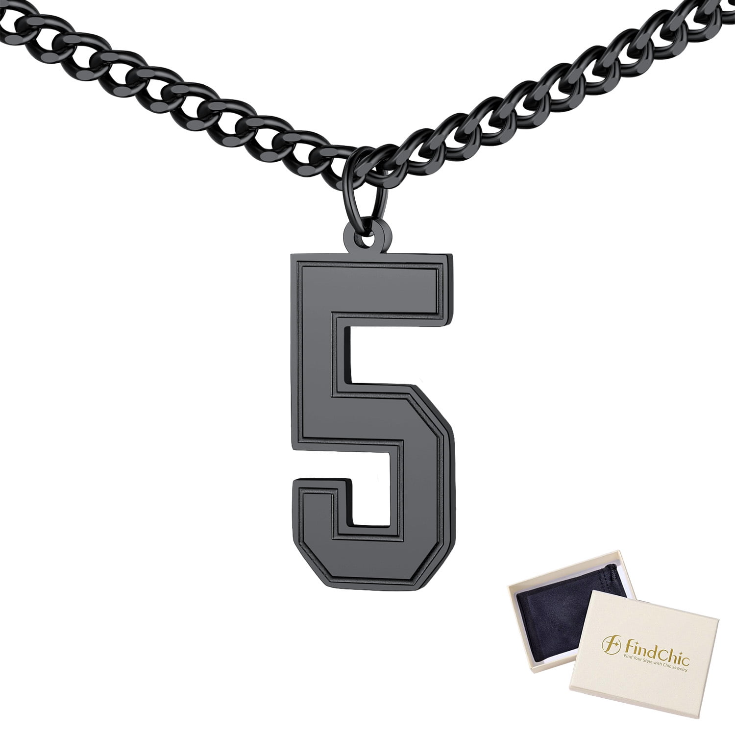 FindChic Custom Chain Numbers Necklaces Football Accessories,0-9 Number ...