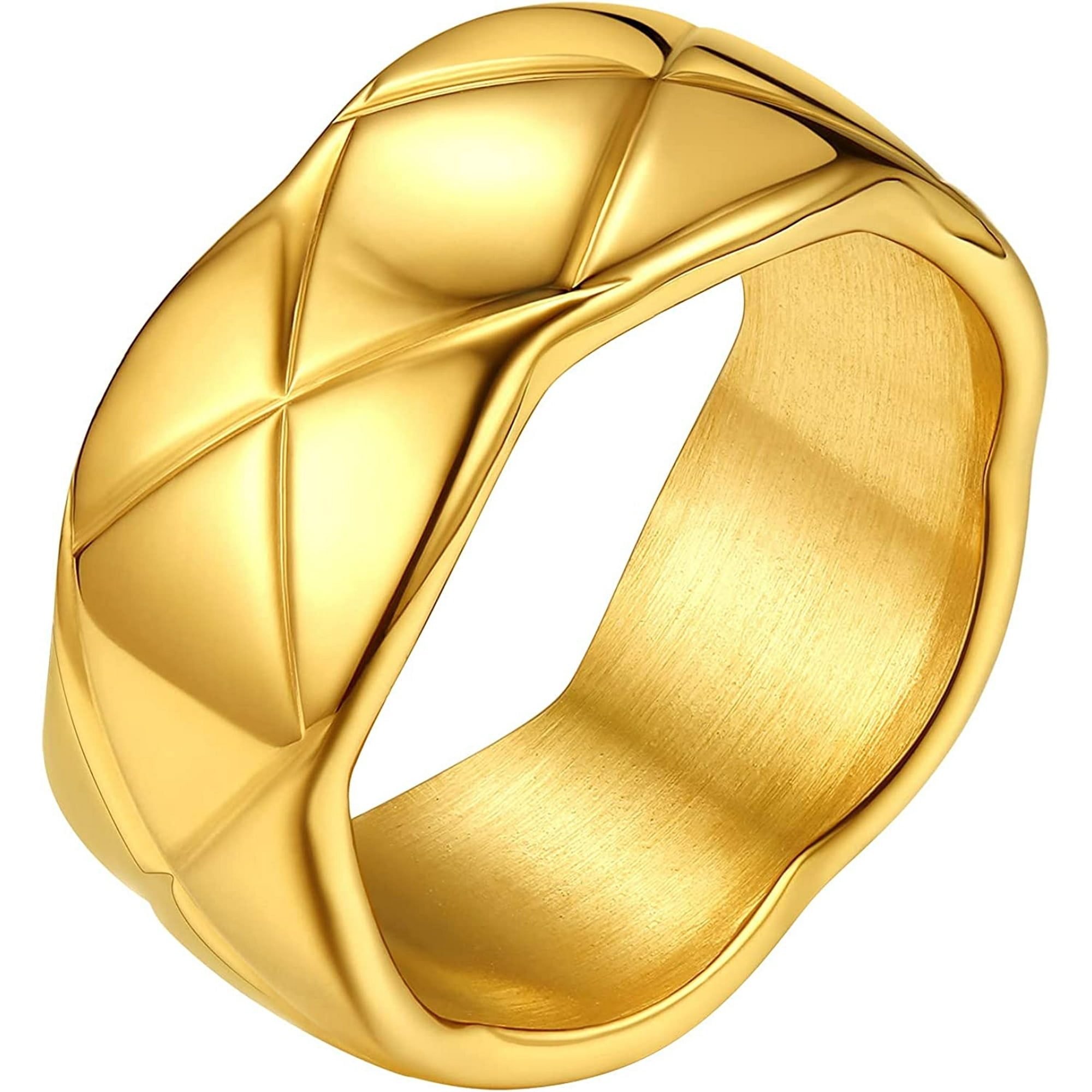 FindChic 14K Gold Plated Rings for Men Women Crossover Band Rings for ...