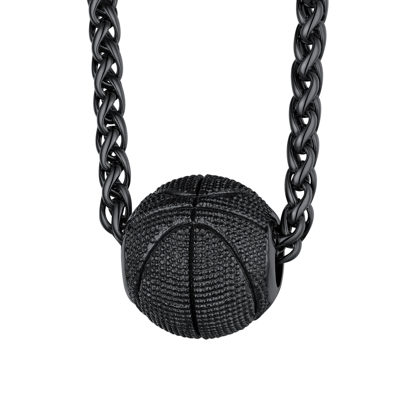 FindChic Necklaces for Men,Sports Basketball Stainless Steel/Black/14K ...
