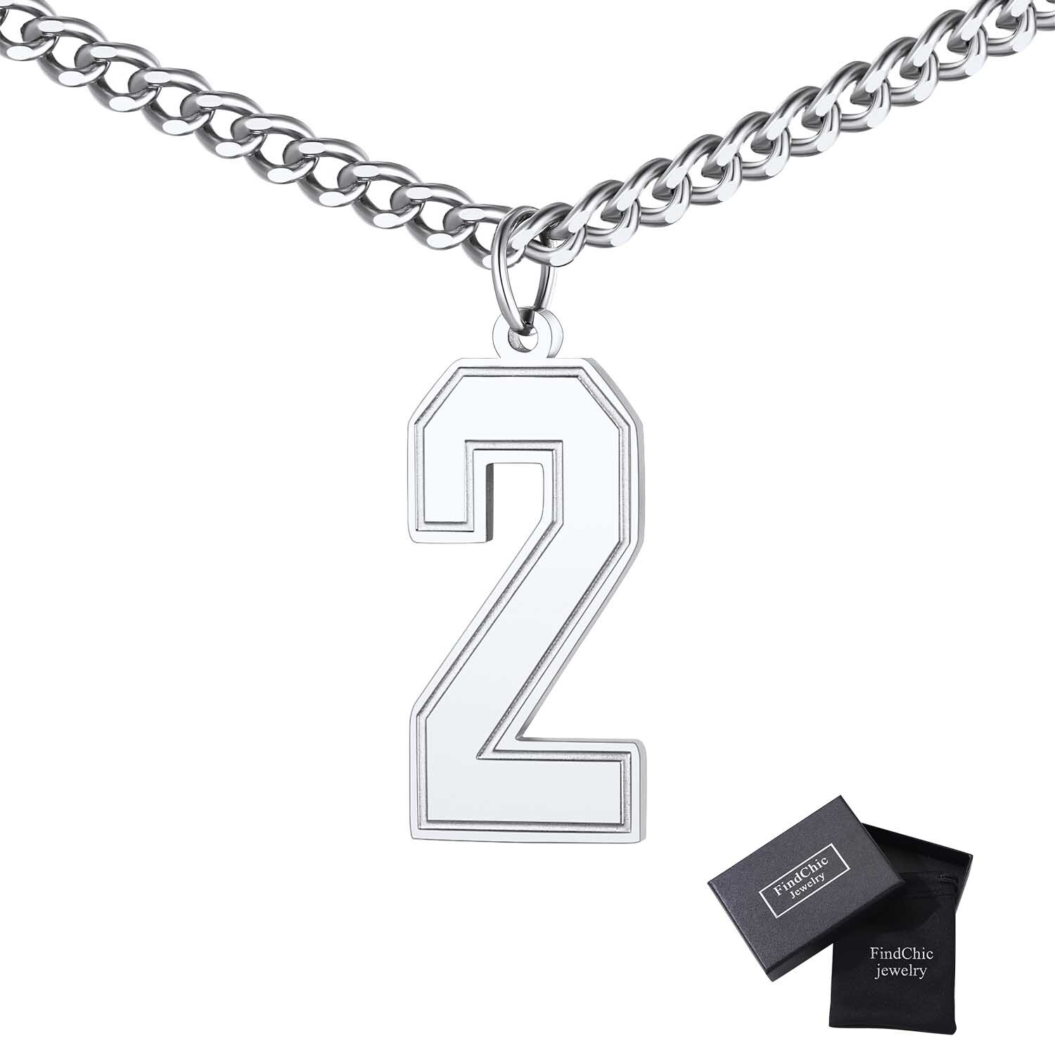 FindChic Sports Jersey Number 0 to 9 Necklaces for Men,Boys Necklace ...