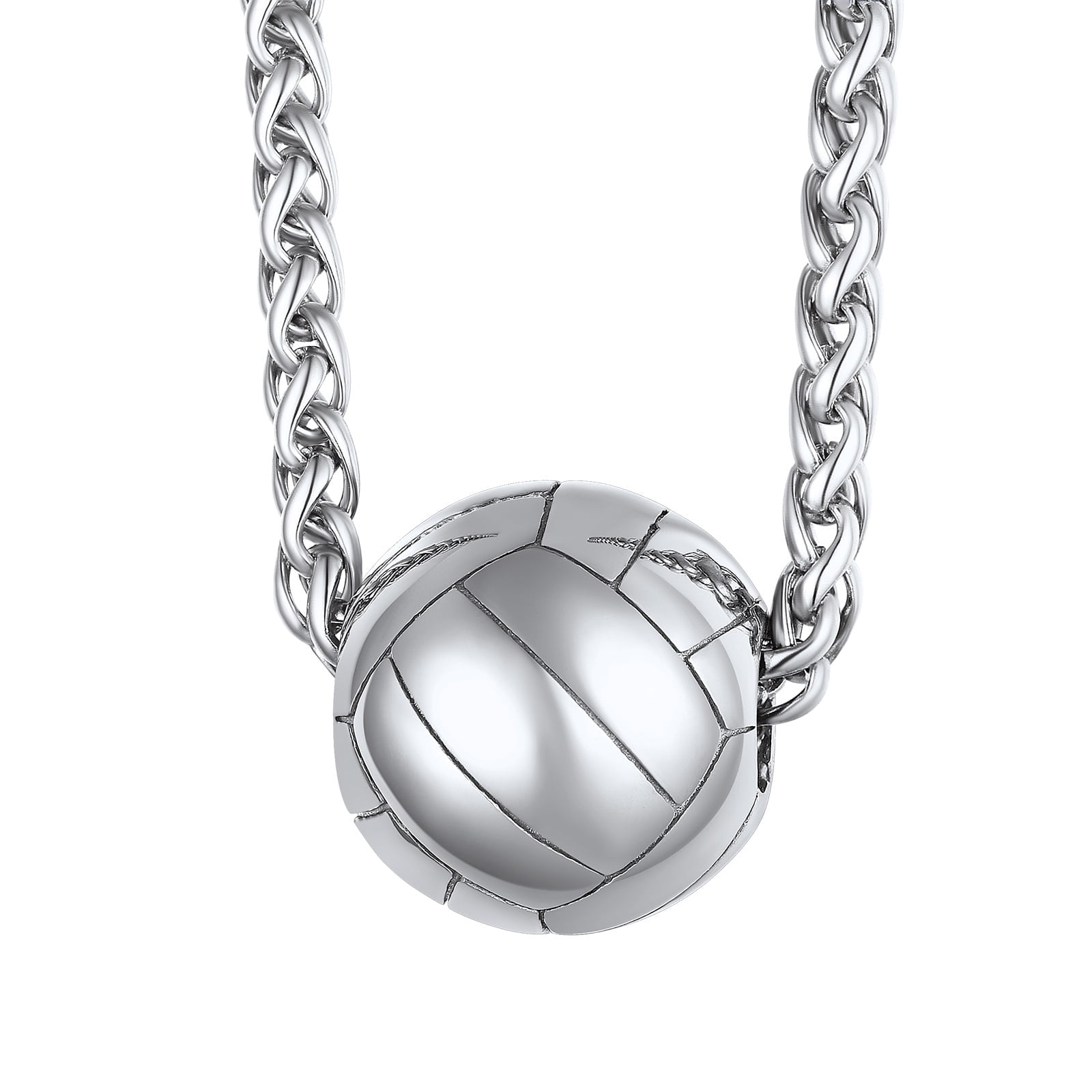 FindChic Volleyball Necklaces for Men,Sports Stainless Steel/Black/14K ...