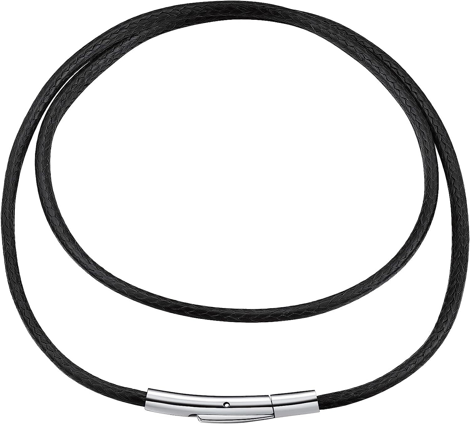 FindChic Waterproof Black Leather Cord Necklaces for Men,Thick Leather ...