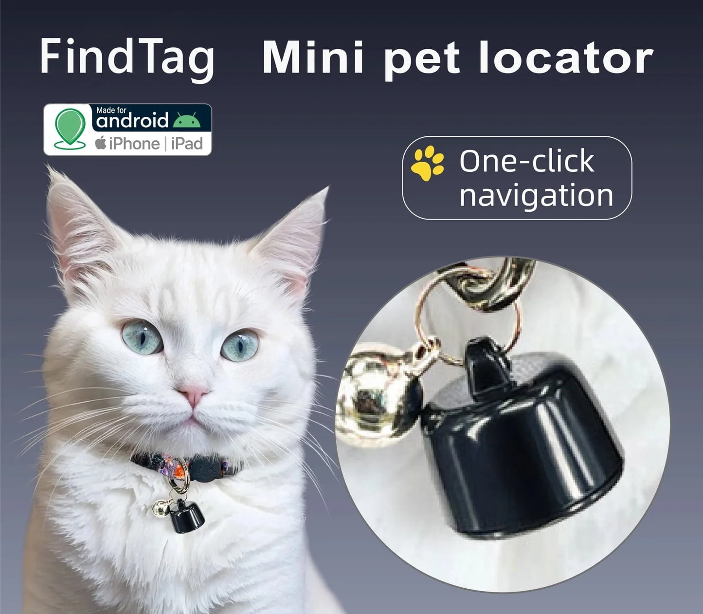 FindTag Mini GPS Tracker for Pets – 2.7g Lightweight Bluetooth Locator ...