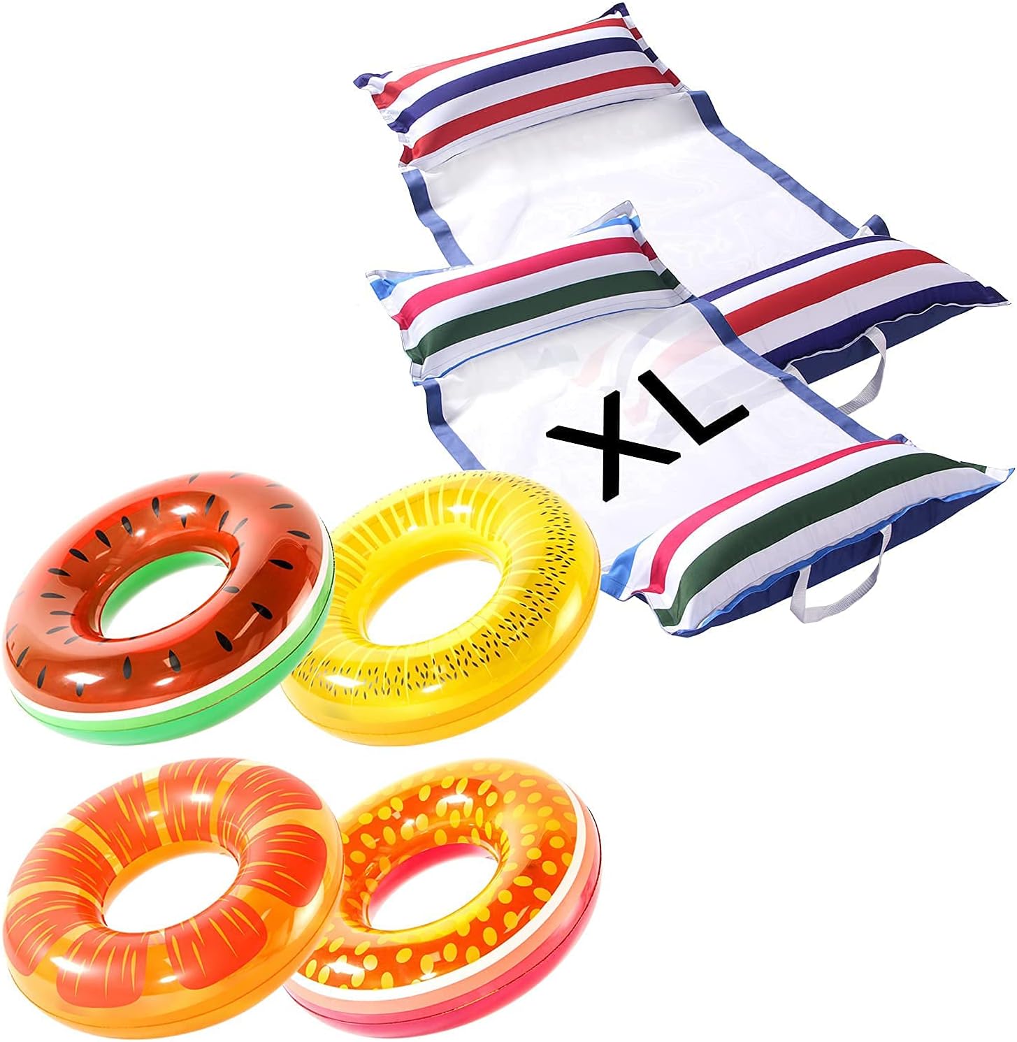 FindUWill Inflatable Pool Floats 4 Pack Fruit Swim Tubes Rings and ...