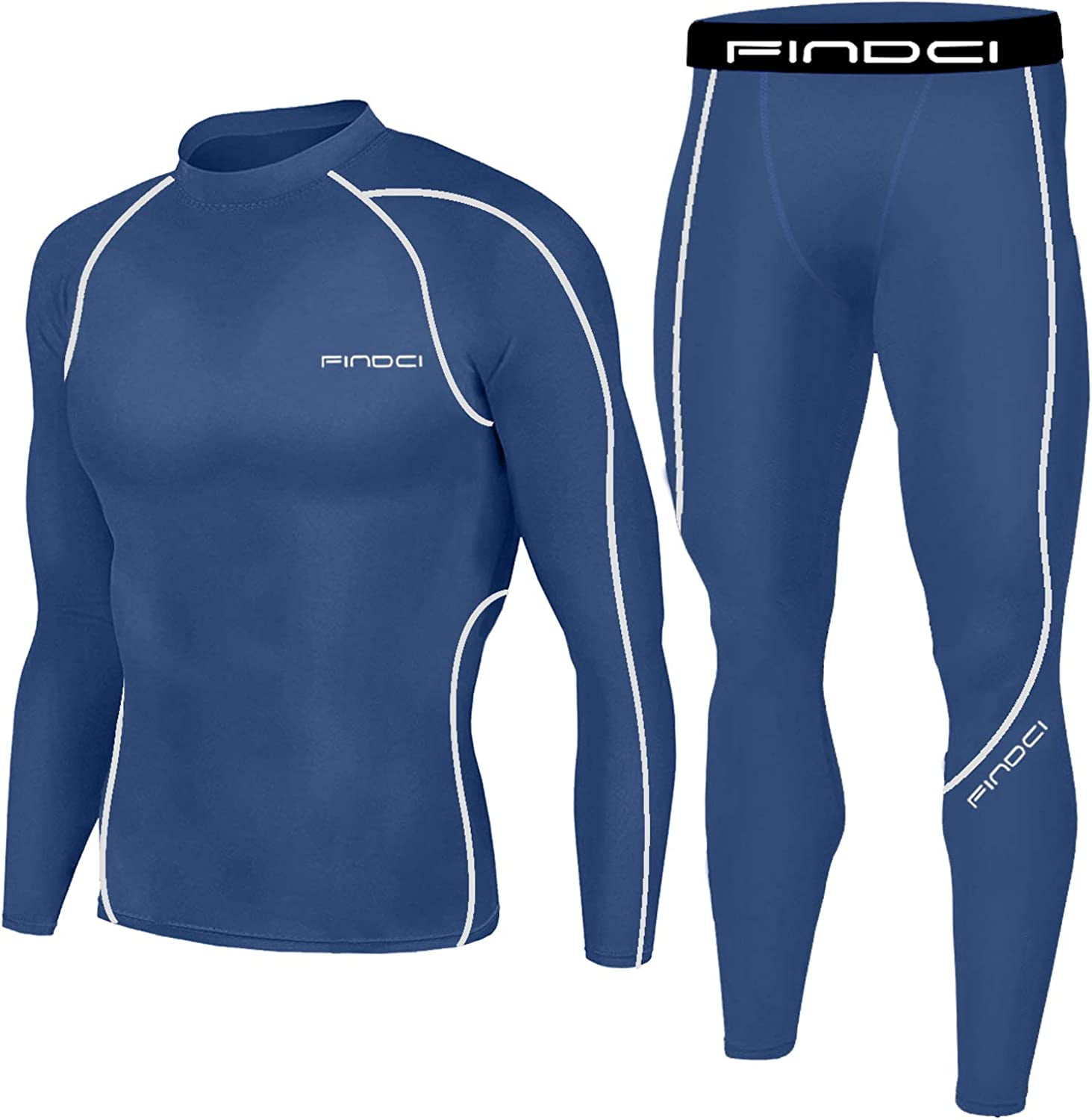 Findci Men's Athletic Outfit Sets Compression Shirt & Pants, Quick Dry ...