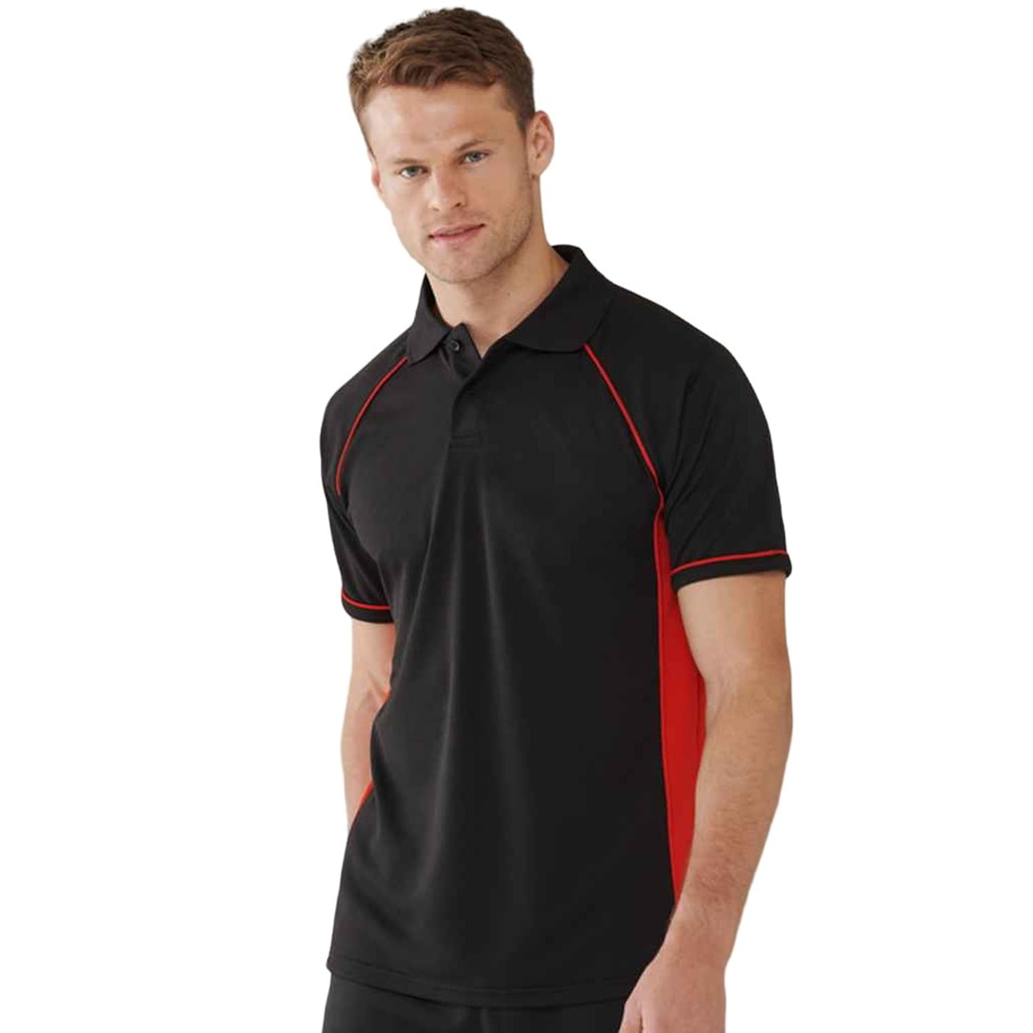 Finden & Hales Mens Performance Contrast Panel Polo Shirt - Walmart.com