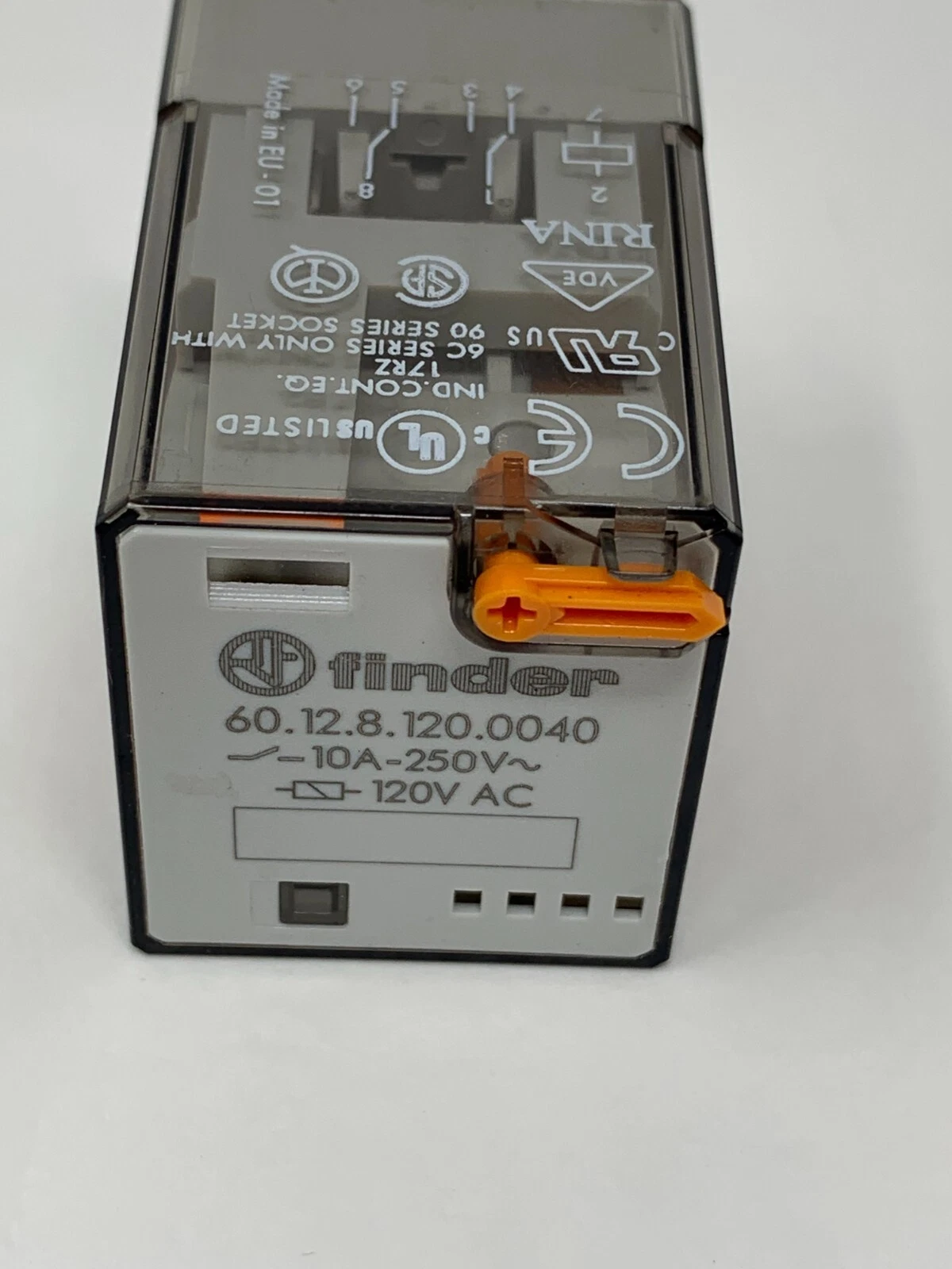 Finder 60.12.8.120.0040 Power Relay Dpdt 120V 10A 90 Series Socket 8 ...