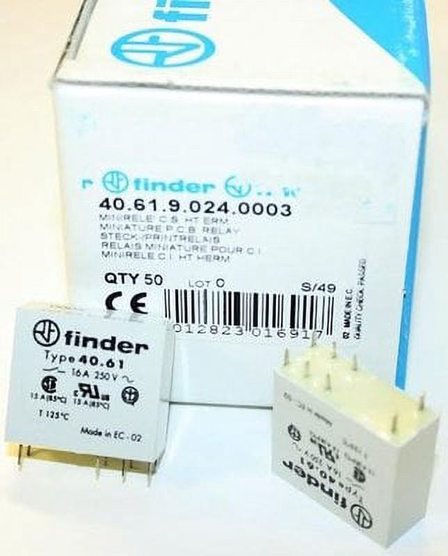 Finder PCB Mount, 0-250VAC, 16A SPDT, Power Relay #40.61.9.024.0003 ...