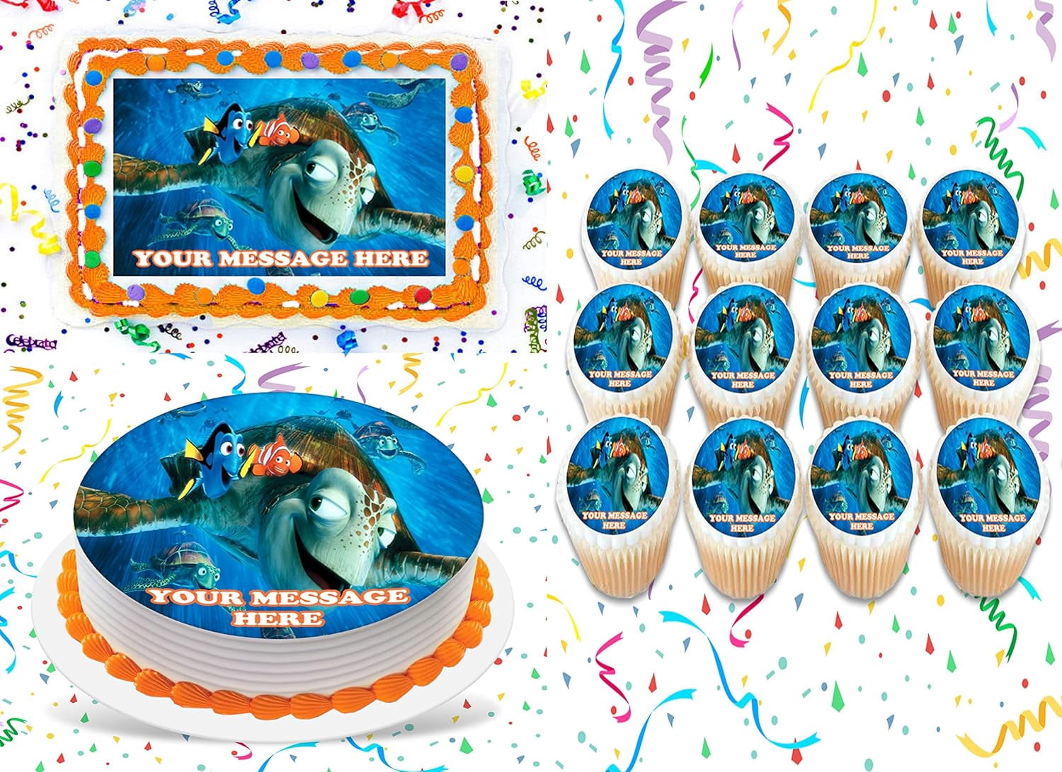 Finding Cake Topper Edible Image Cupcakes Frosting Sugar Sheet (8" X 11 ...