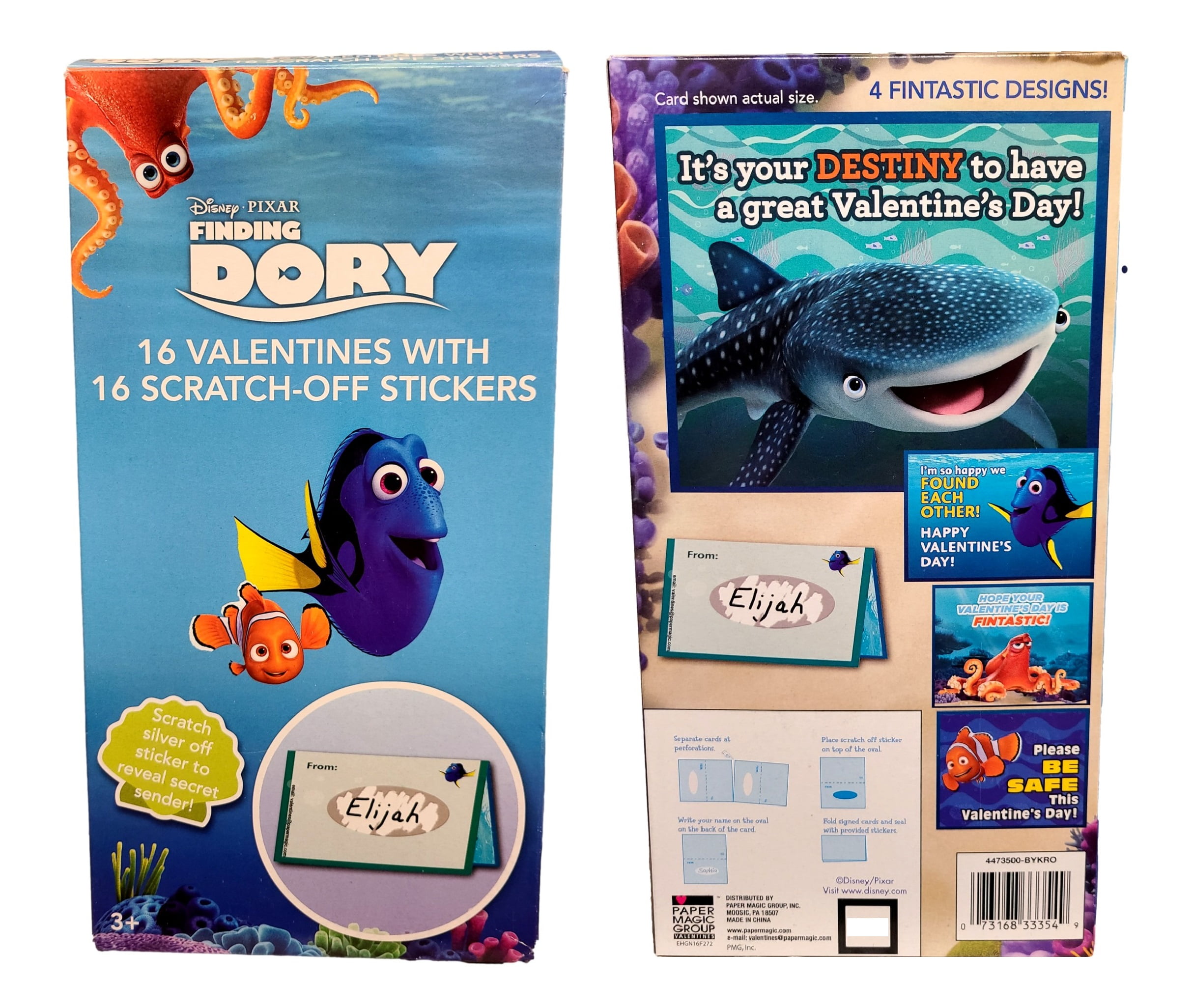 Finding Dory 32 Valentines with 32 Scratch Off Secret Sender Stickers ...