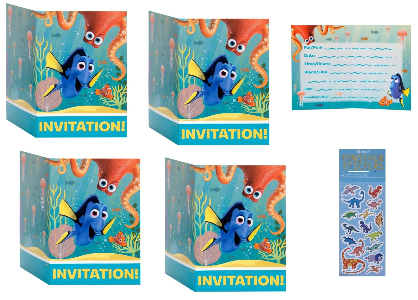 Finding Dory Birthday Baby Party Supplies Bundle includes 16 Party ...