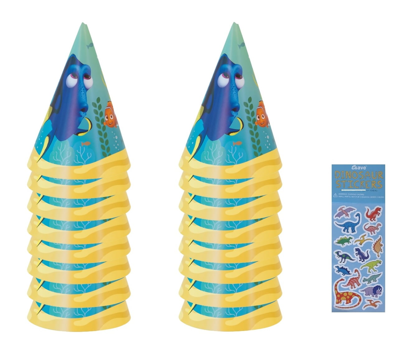 Finding Dory Birthday Party Supplies Bundle includes 16 Party Cone Hats ...