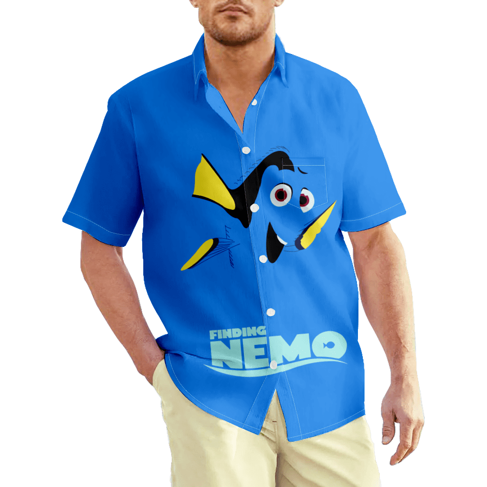 Finding Dory Hank T-Shirts for Men,Finding Nemo Casual Button Down ...