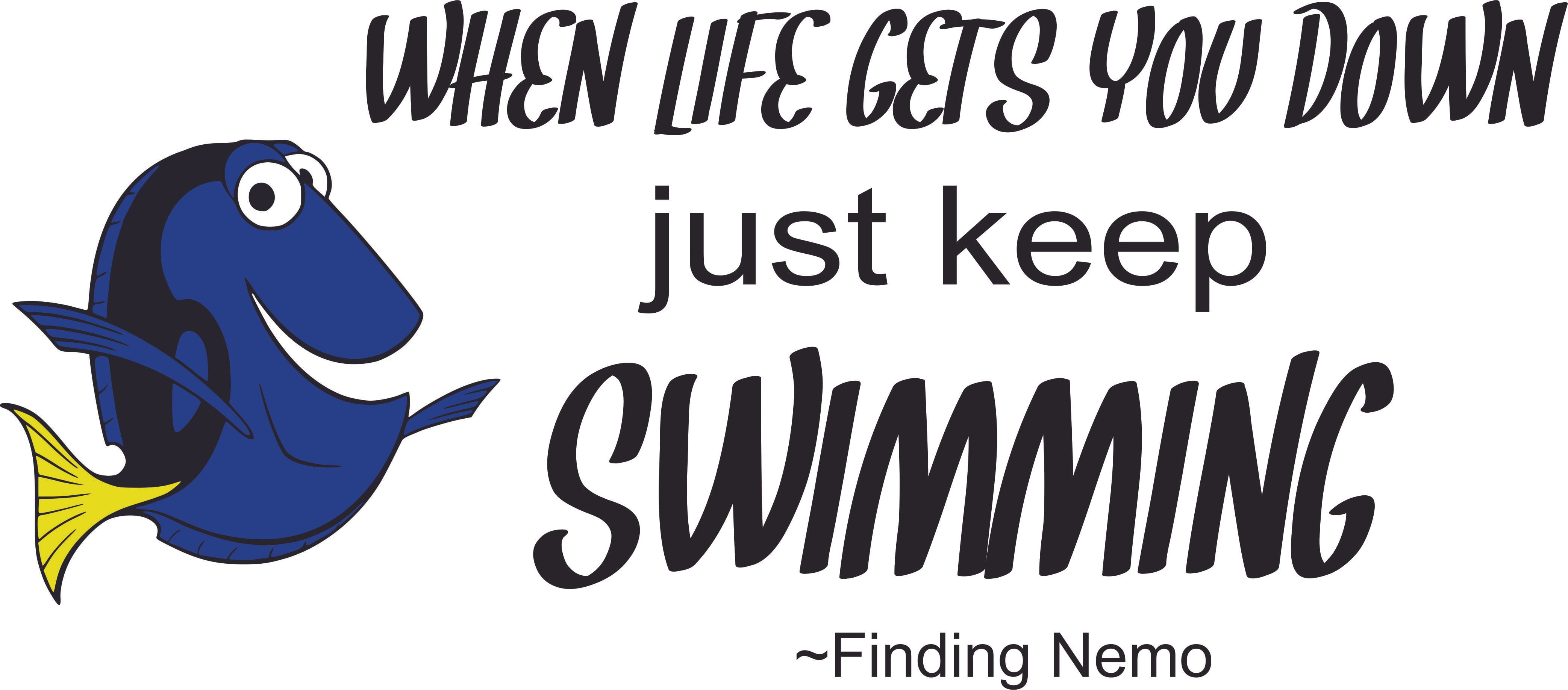 Finding Dory Keep Swimming Cartoon Customized Wall Decal - Custom Vinyl ...