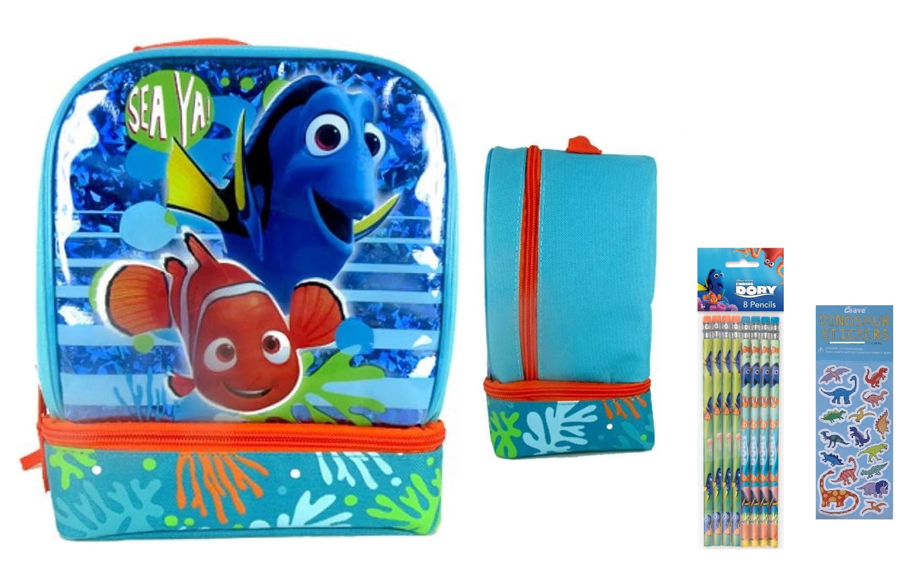Finding Dory Nemo Bundle includes School Lunch Bag 9" x 5" x 7.5" with ...