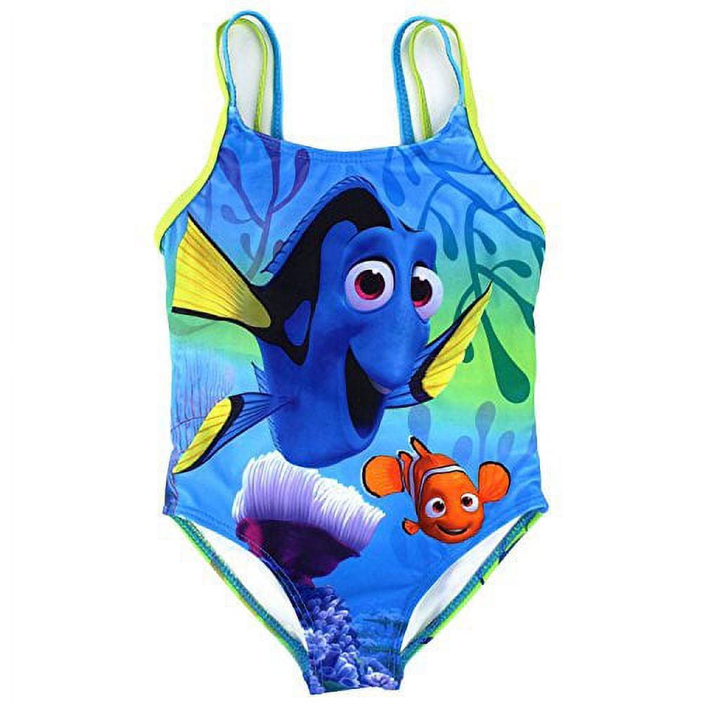 Finding Dory Nemo Girls Swimsuit Swimwear (2T, Whale Blue) - Walmart.com