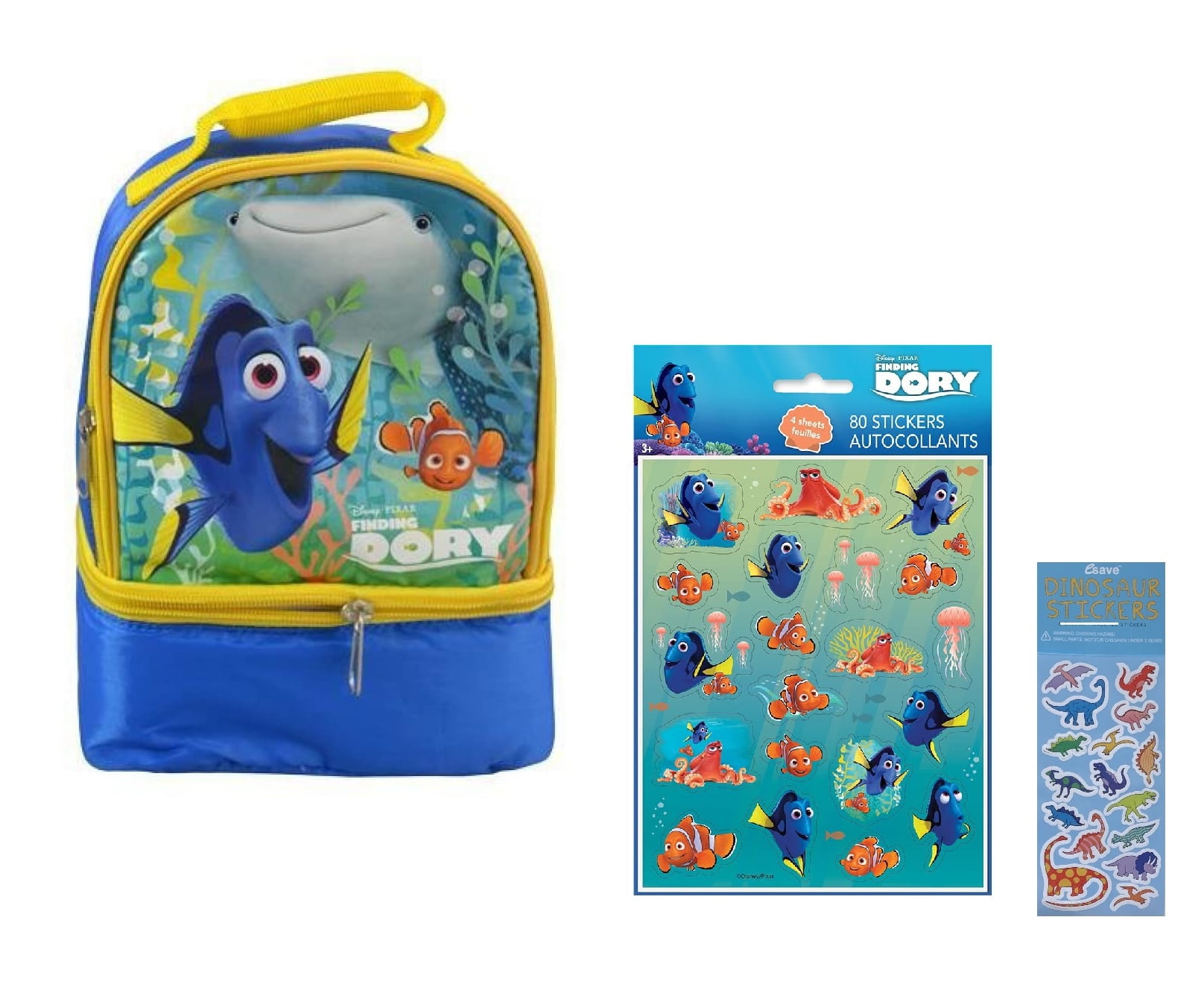 Finding Dory Nemo Lunch Bag Bundle includes 1 Lunch Bag with Zippered ...