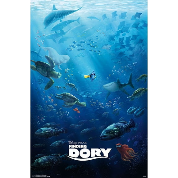 Finding Dory - One Sheet Poster and Poster Clip Bundle - Walmart.com