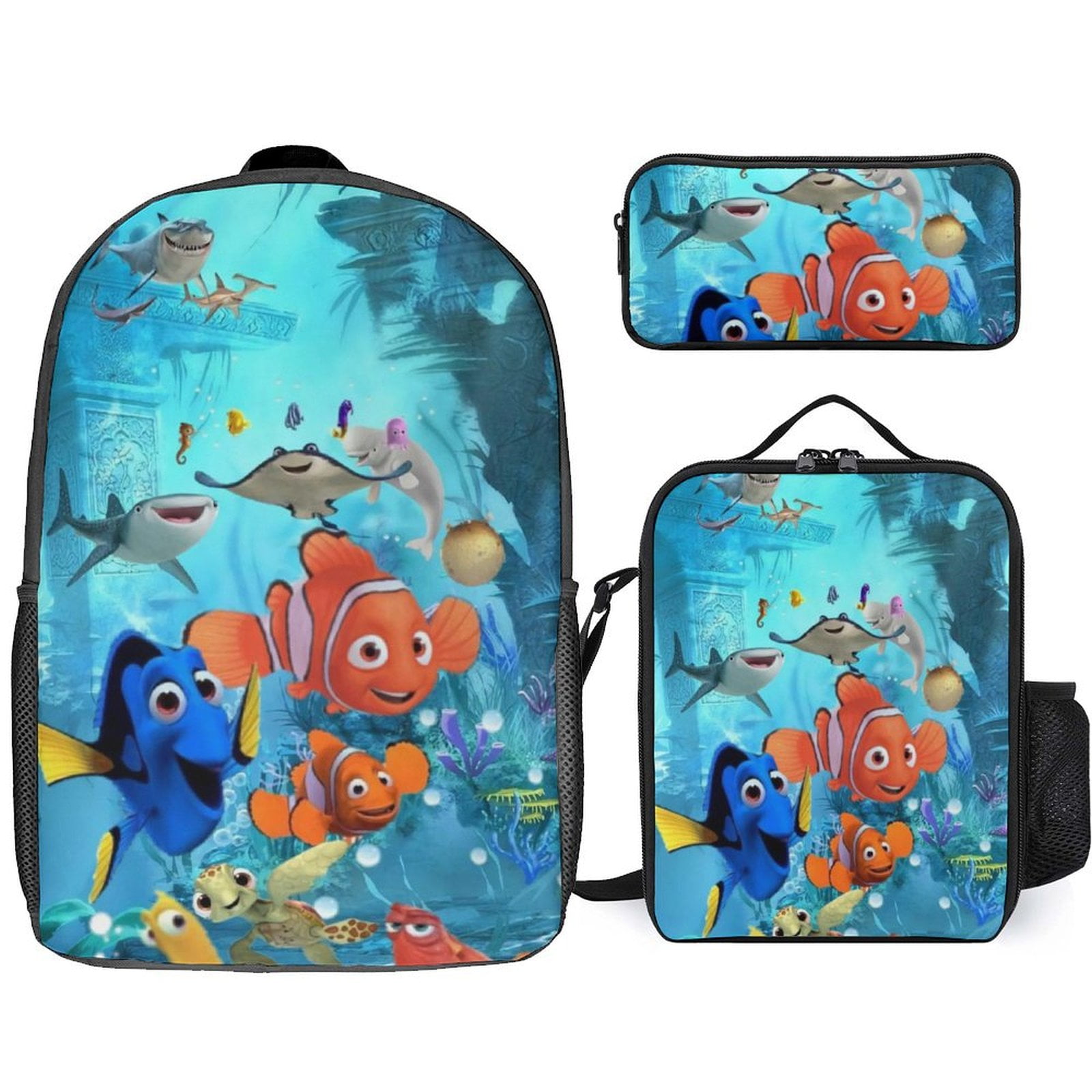 Finding Nemo Anime Print School Bag 3 Pcs Set, Backpack, Lunch Bag ...