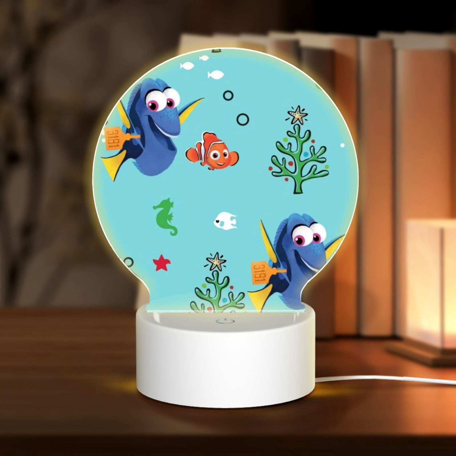 Finding Nemo Anime Round Acrylic Night Light Is Suitable For Rooms ...