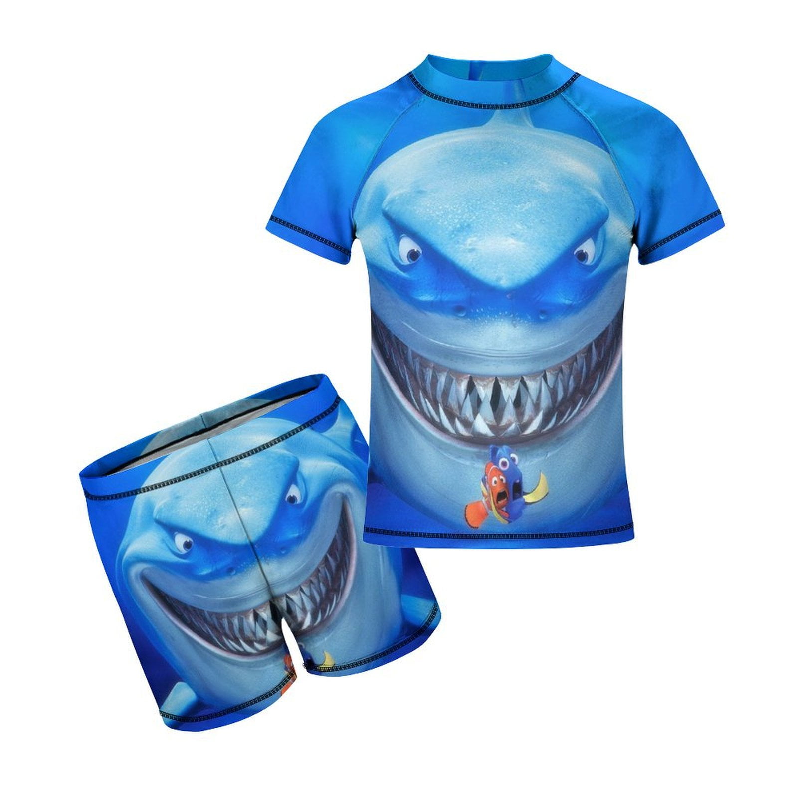 Finding Nemo Boys 2-Piece Swimsuit Set, Short Sleeve Rash Guard & Swim ...