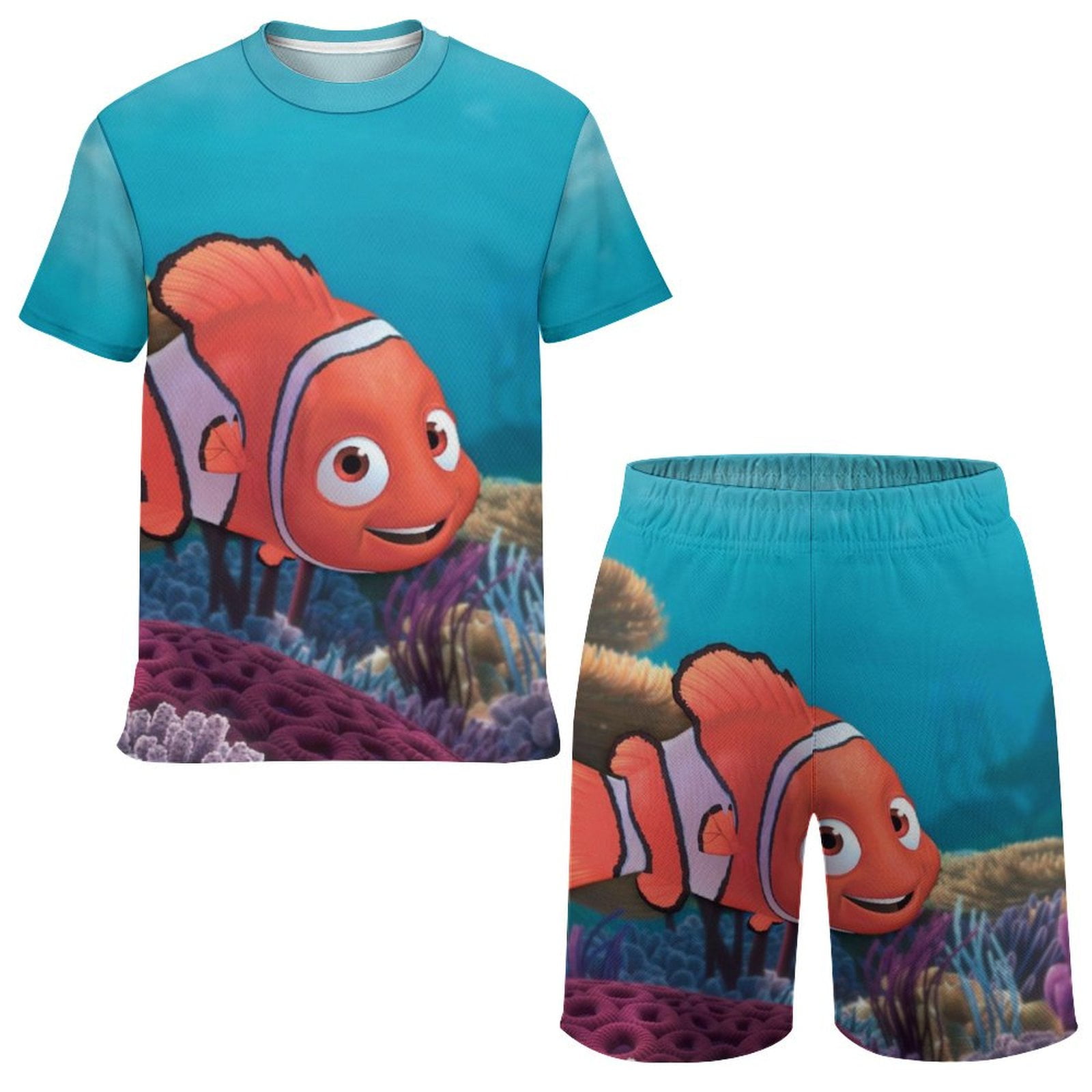 Finding Nemo Boys Short Sleeve T-Shirt And Mesh Shorts Outfit Set for ...