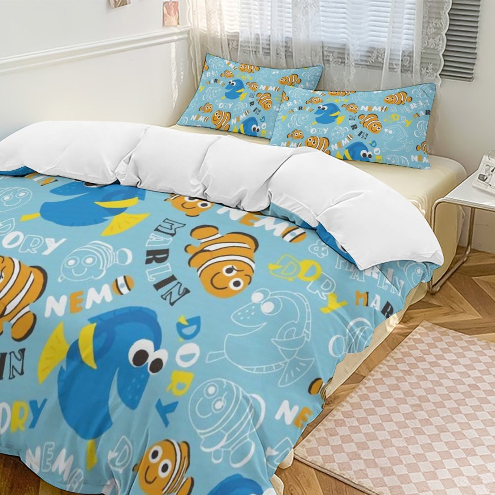 Finding Nemo Cartoon Home Bed 3-piece Set, Polyester Wash Student ...