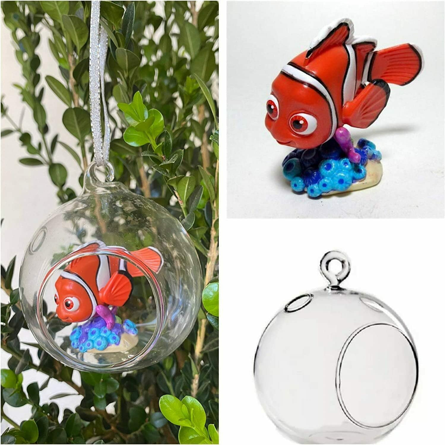 Finding Nemo Custom PVC Figure in Globe 4" Ornament 2pcs Detachable New ...