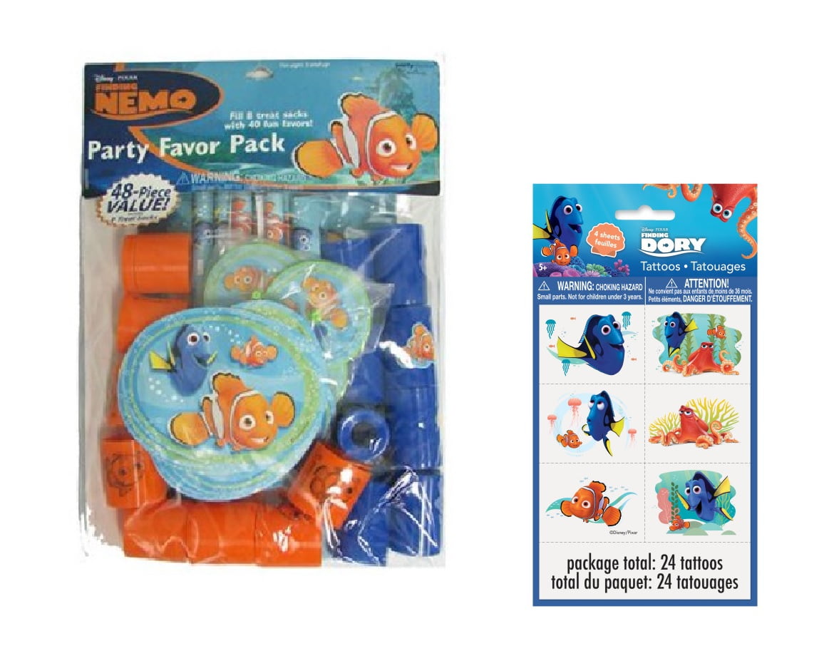 Unique Finding Nemo Dory Party Favor Pack with Loot Bags for Unisex ...