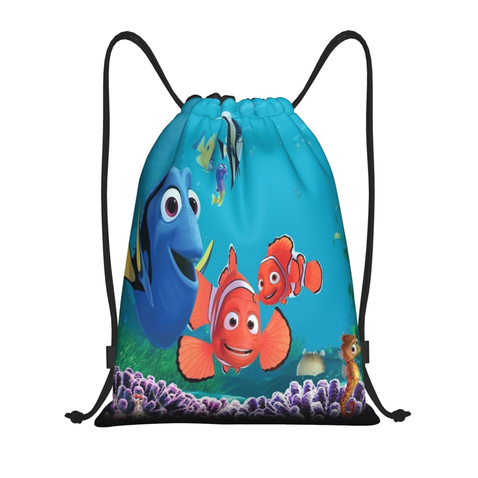 Ne-m0 Drawstring Backpac Sackpack String Bag Water Resistant Beach Bag ...